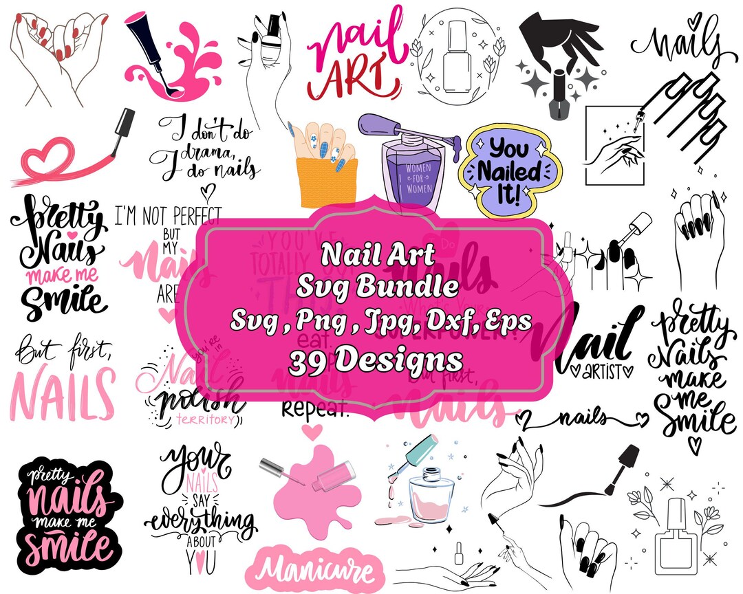 Nail Art SVG Bundle: Nail Tech & Polish Designs (digital Files) - Etsy UK