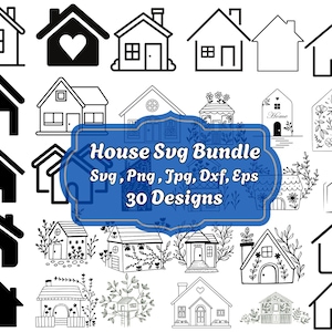House SVG Bundle: Scandinavian, Floral, Tiny House Designs (digital ...