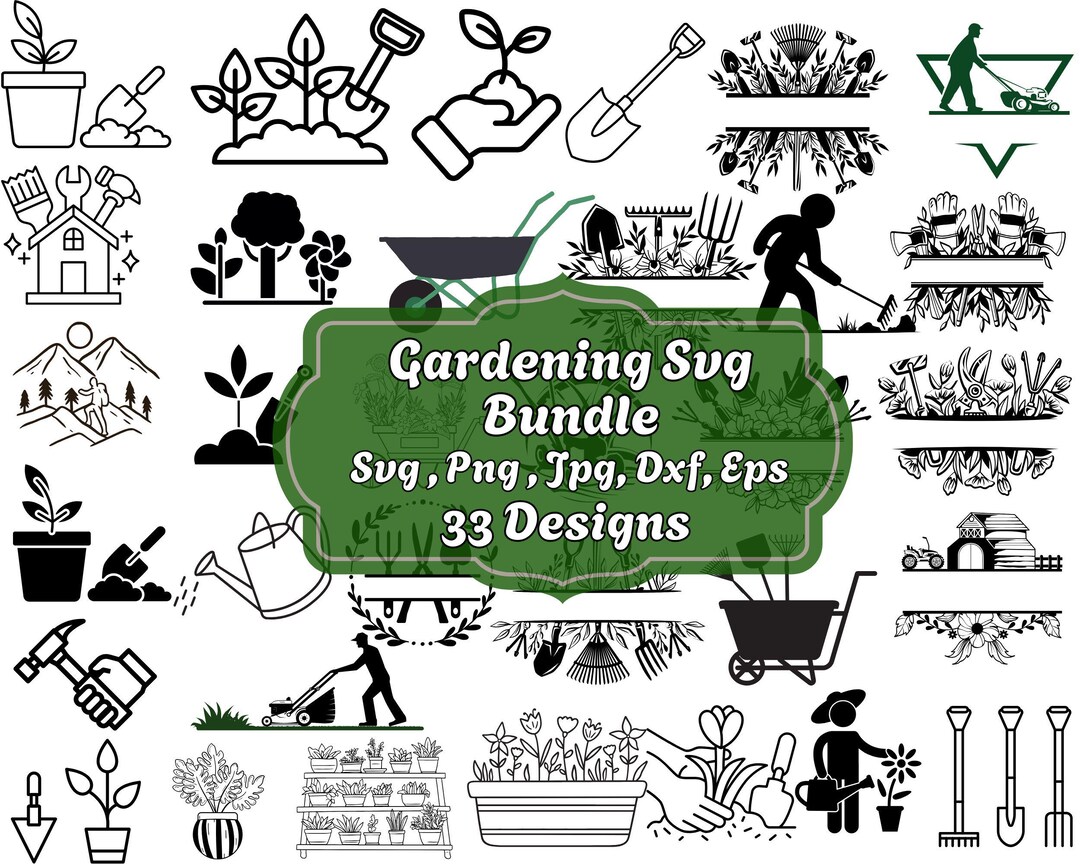 Gardening Svg Bundle, Plant Svg, Gardener Svg, Gardening Png, Garden ...