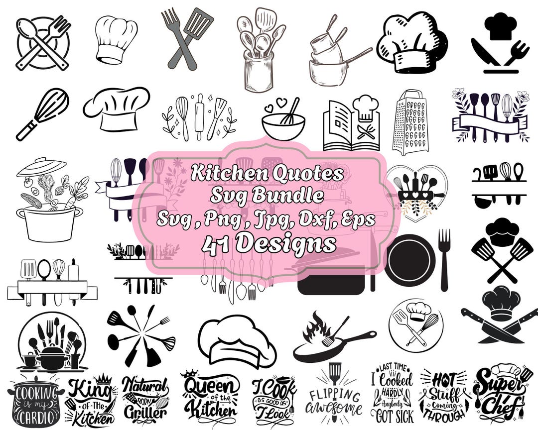 Kitchen Bundle SVG\ Kitchen Monogram Frames Bundle\ Baking Bundle\ Bake ...