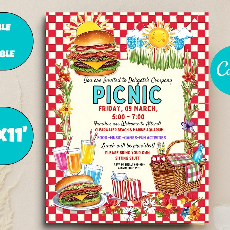 Flyer Templates Picnic - Etsy