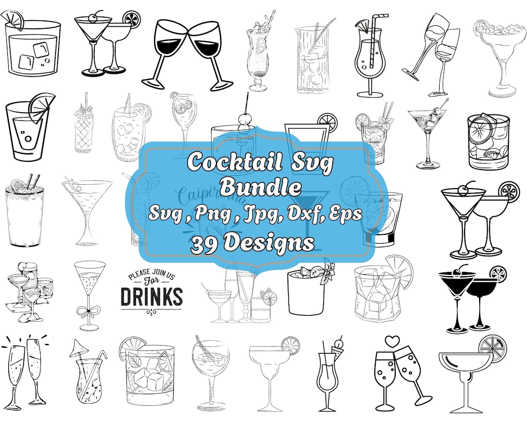 Cocktail SVG Bundle, Cocktail Vector, Cocktail Cut Files, Cocktails for ...