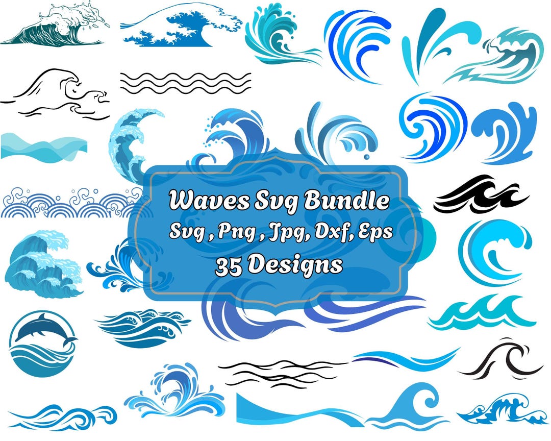 Wave SVG, Wave Svg Bundle, Ocean Svg, Water Svg, Wave Cricut, Sea Waves ...
