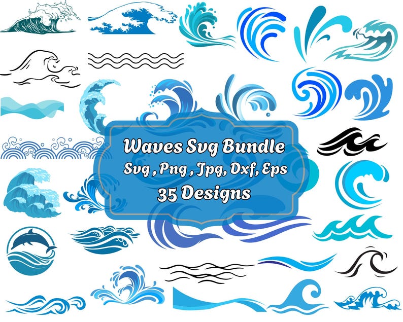 Wave SVG, Wave Svg Bundle, Ocean Svg, Water Svg, Wave Cricut, Sea Waves ...