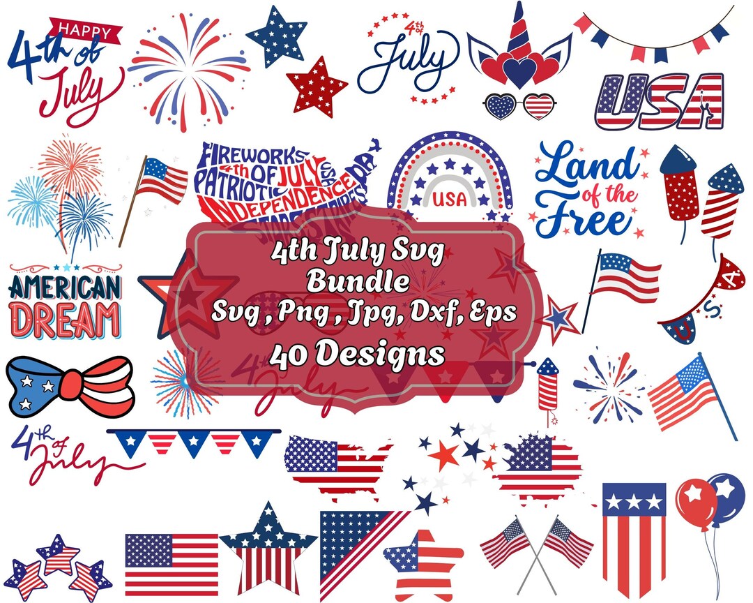 4th of July Svg Bundle Fireworks Svg & Png, 4th of July Fireworks, USA ...