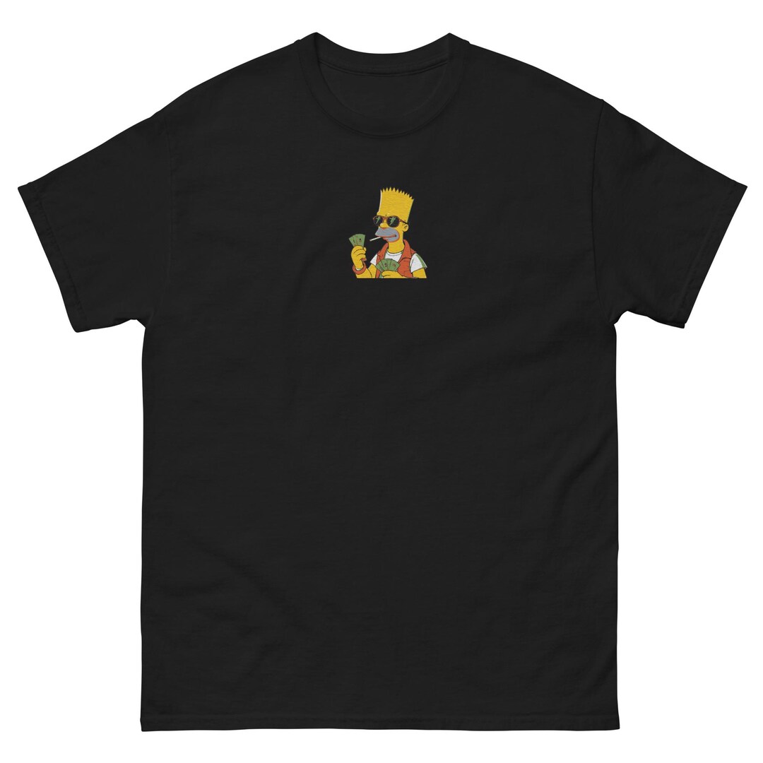 Bart Simpson Embroidery Tshirt - Etsy