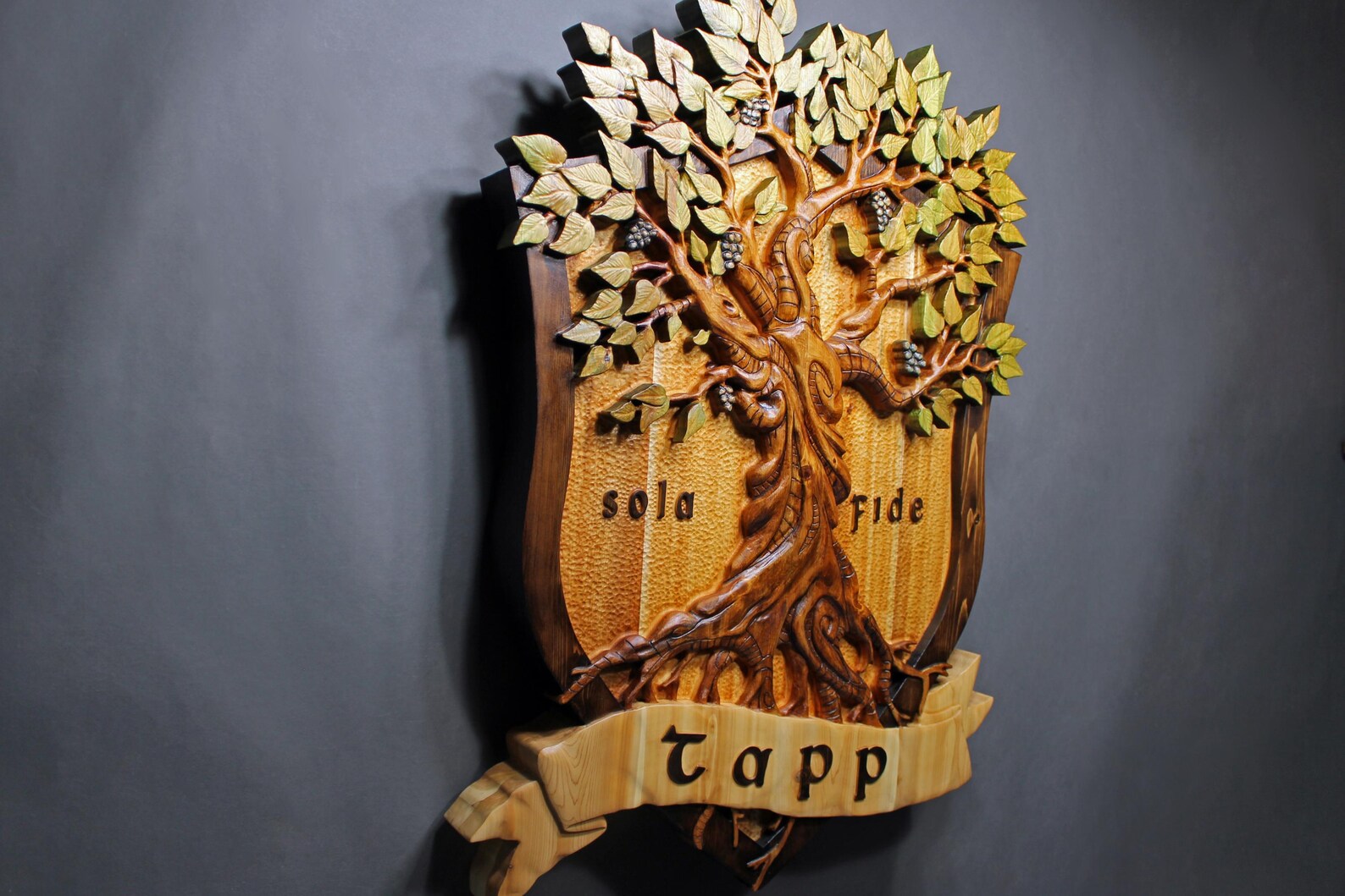Custom Carved Wood Family Crest Sign, Handmade - Etsy