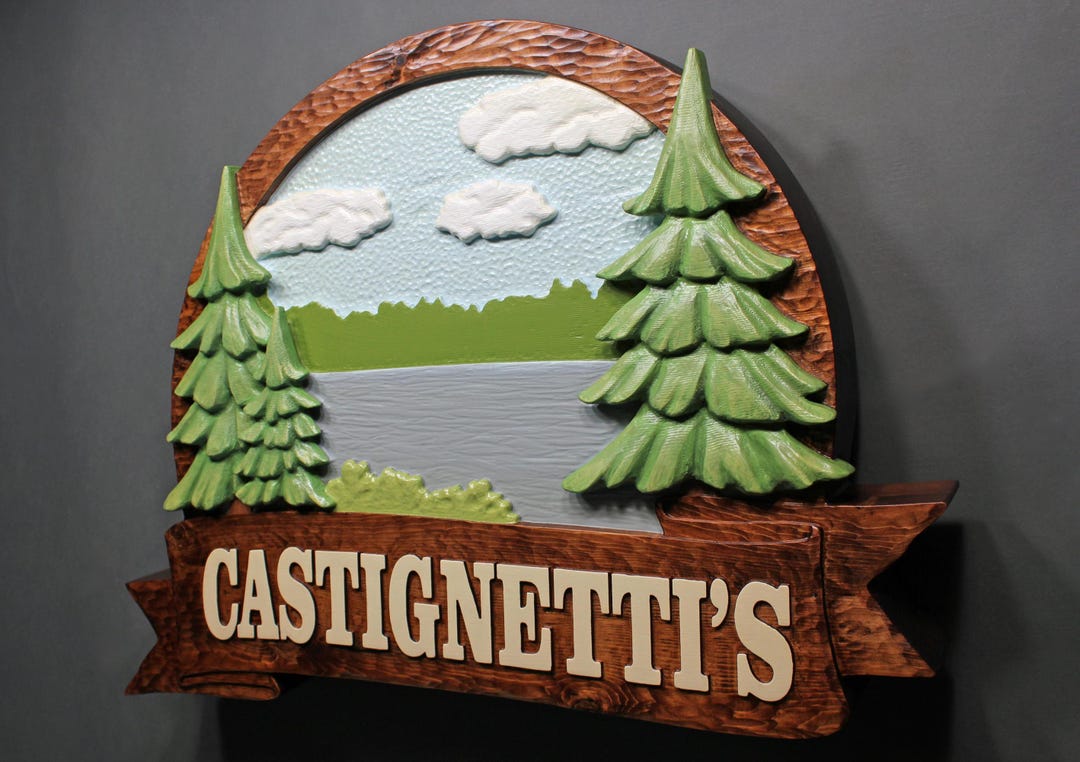 Custom Carved Wood Sign, 3D Cabin, Handmade - Etsy