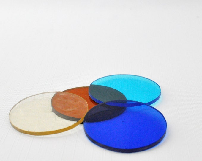 Mosaic Tile Supply Stained Glass Discs Transparent Color Set of 4 - Etsy
