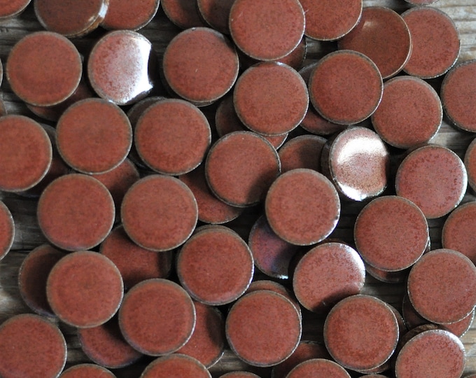 60 Ceramic Round Mosaic Tiles, Discs, Copper Glossy Circles, Mixed ...