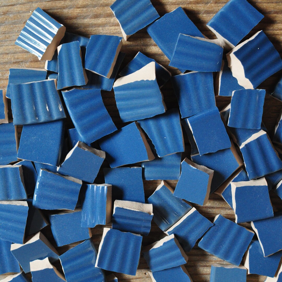 70 Broken Plate Mosaic Tiles, Solid Chartreuse Green, Ceramic Pieces ...