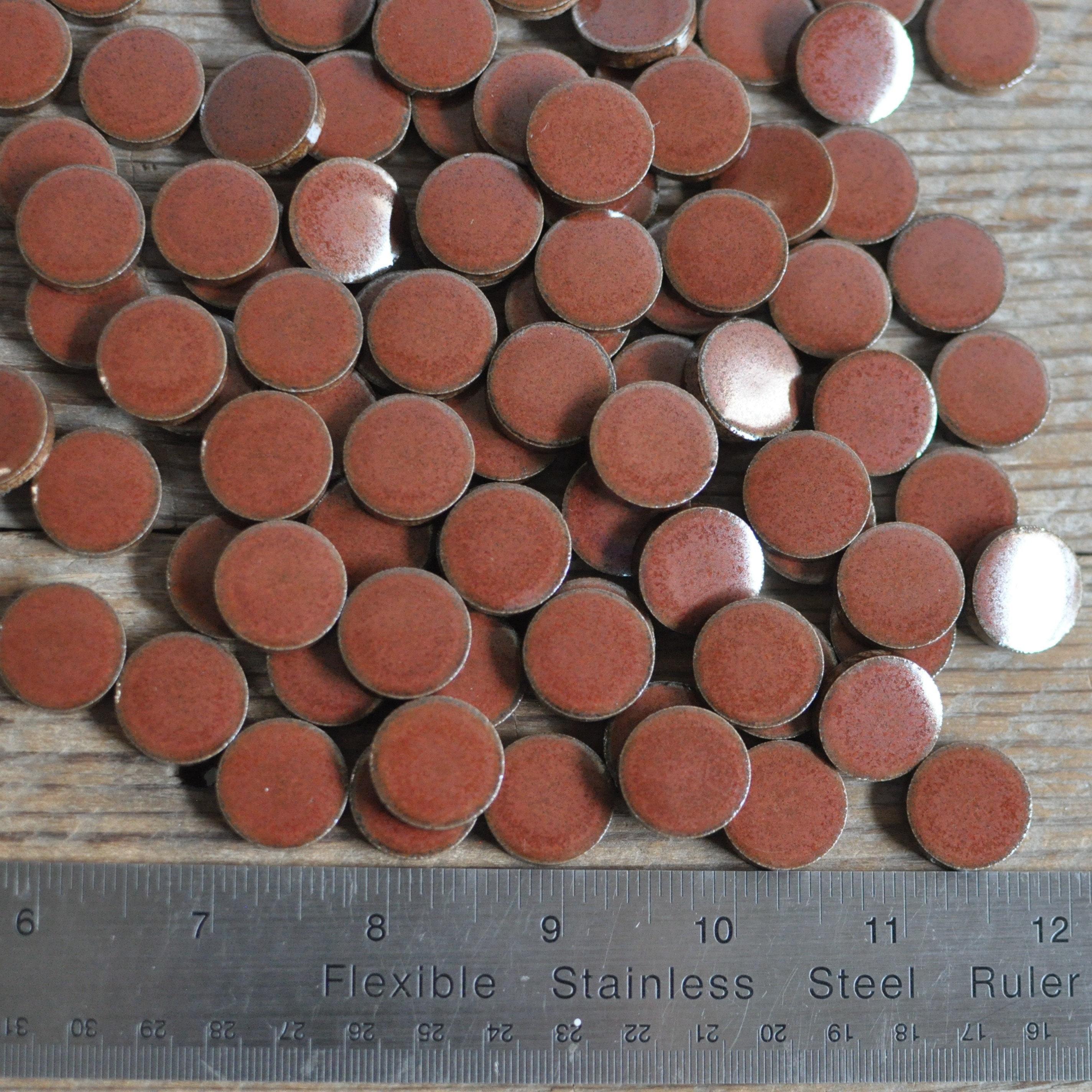 60 Ceramic Round Mosaic Tiles Discs Copper Glossy Circles - Etsy