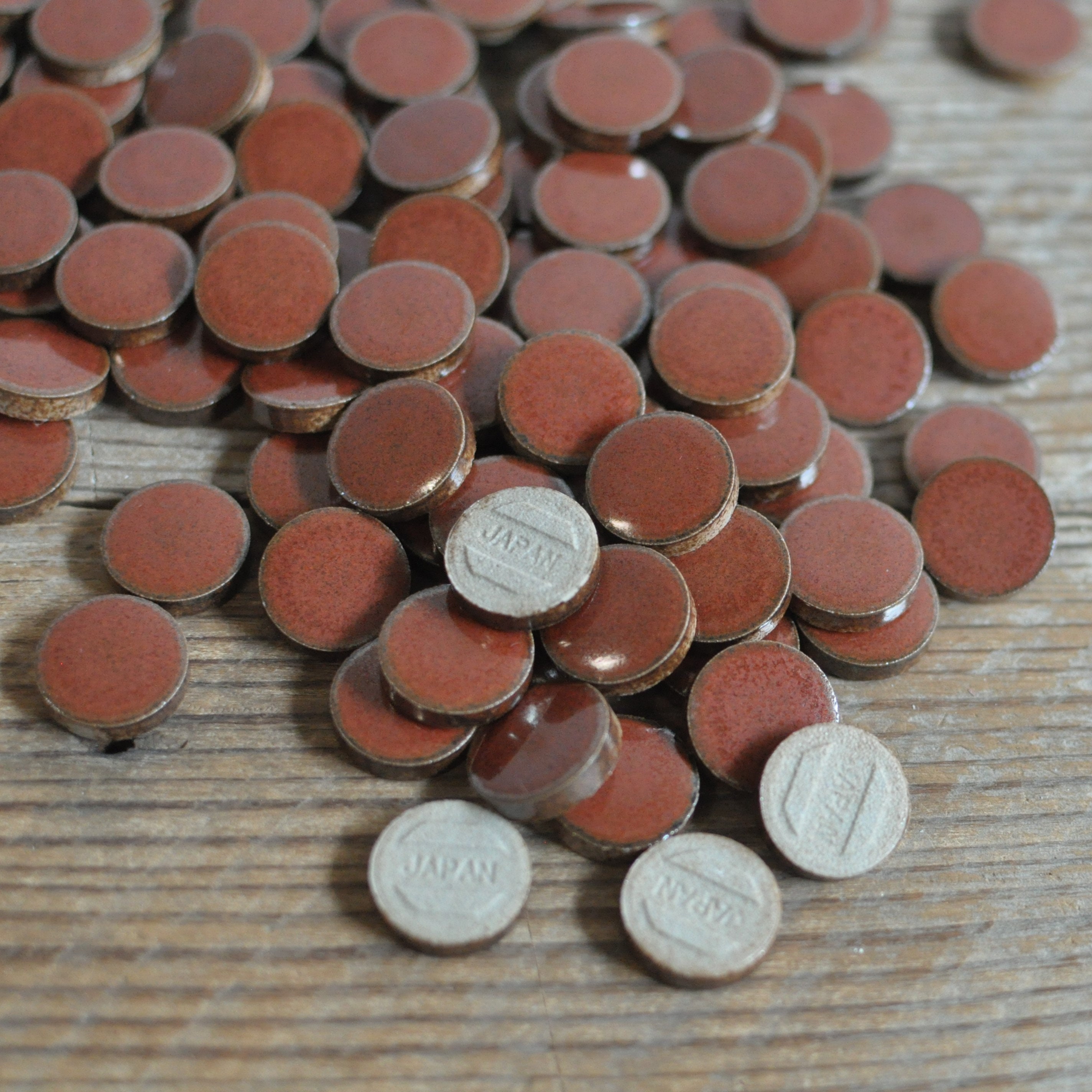 60 Ceramic Round Mosaic Tiles Discs Copper Glossy Circles - Etsy