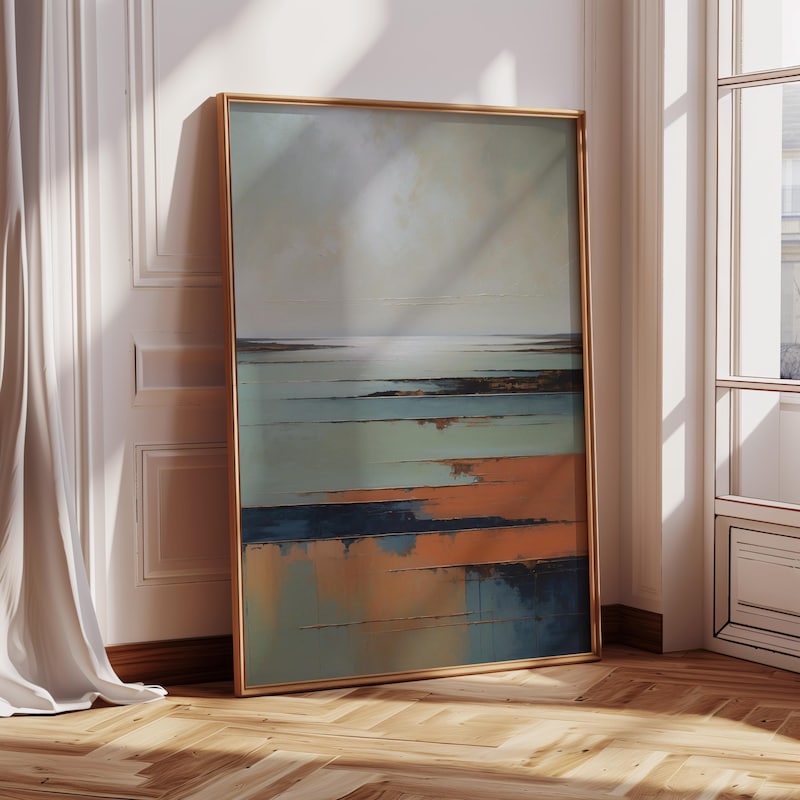Abstract Art Rust Teal - Etsy