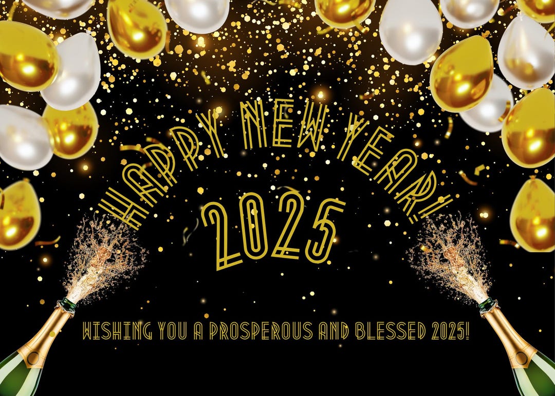 Editable Happy New Year 2025 Digital Download - Etsy