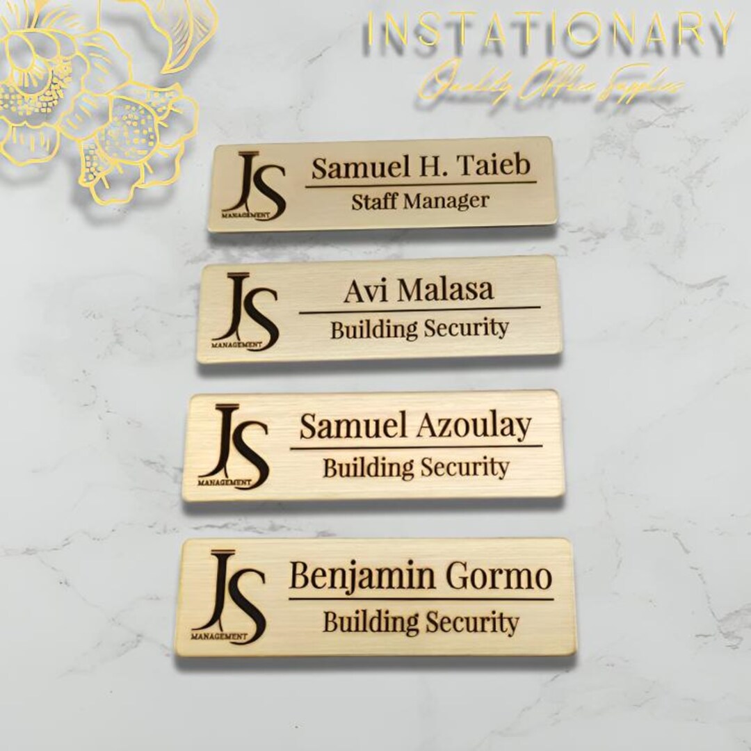 Personalised Employee Name Tag, Laser Engraved Custom Name Plate Badge ...