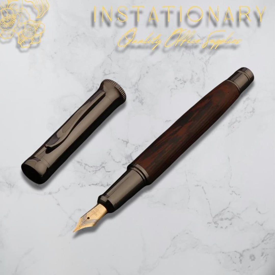 Luxury Wooden Appearance Fountain Pen, Weighted Fountain Pen, Balanced ...