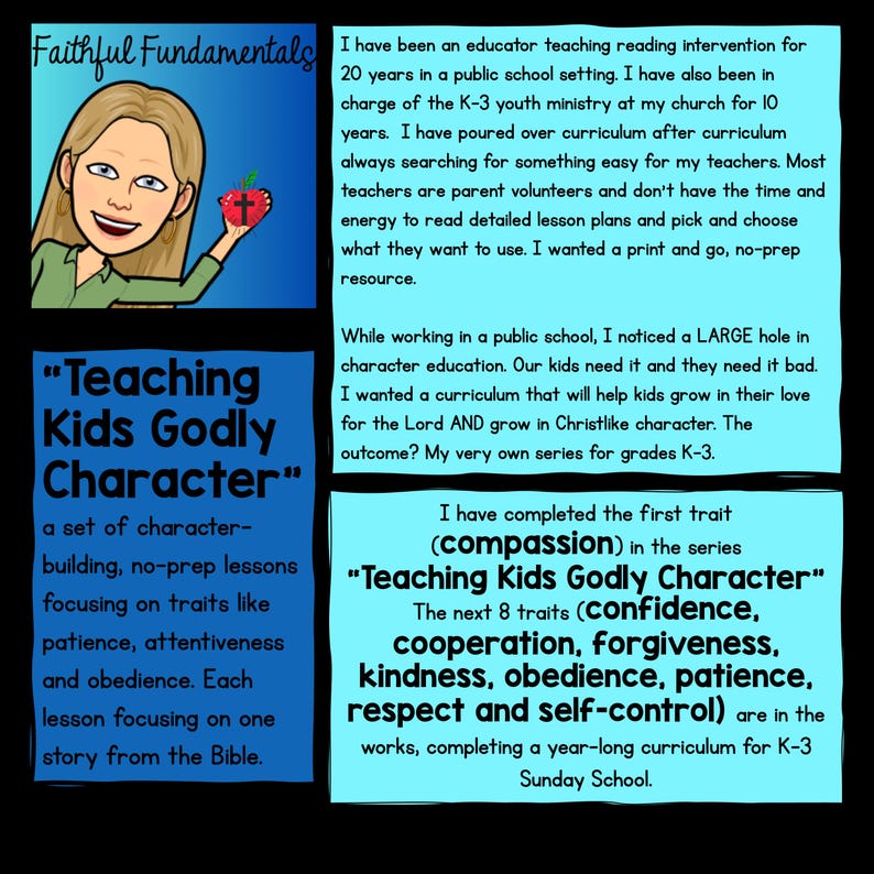 Teaching Kids Godly Character - Compassion - 4 Week Bundle- Christian ...