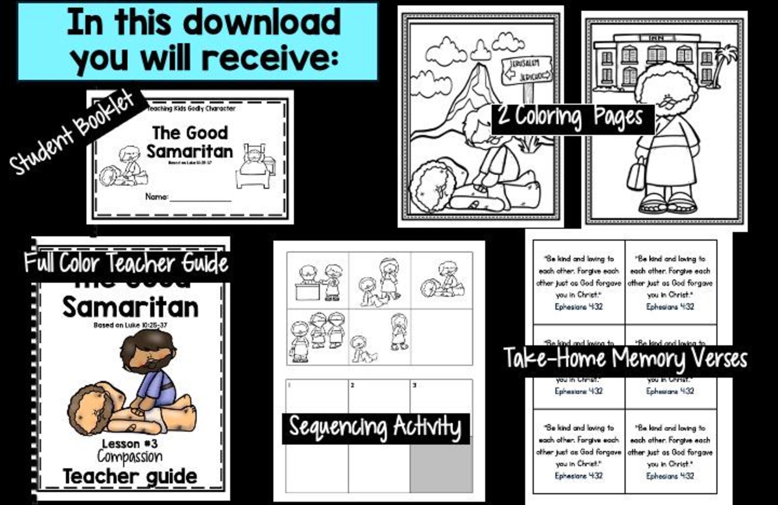 Teaching Kids Godly Character - Compassion - 4 Week Bundle- Christian ...