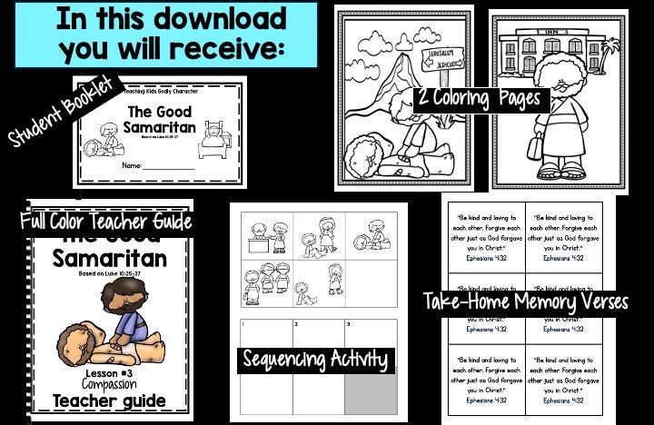 Teaching Kids Godly Character - Compassion - 4 Week Bundle- Christian ...