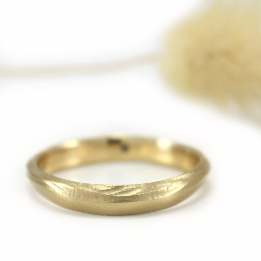 Gold Wedding Ring Handcarved River Ring Nature Ring - Etsy