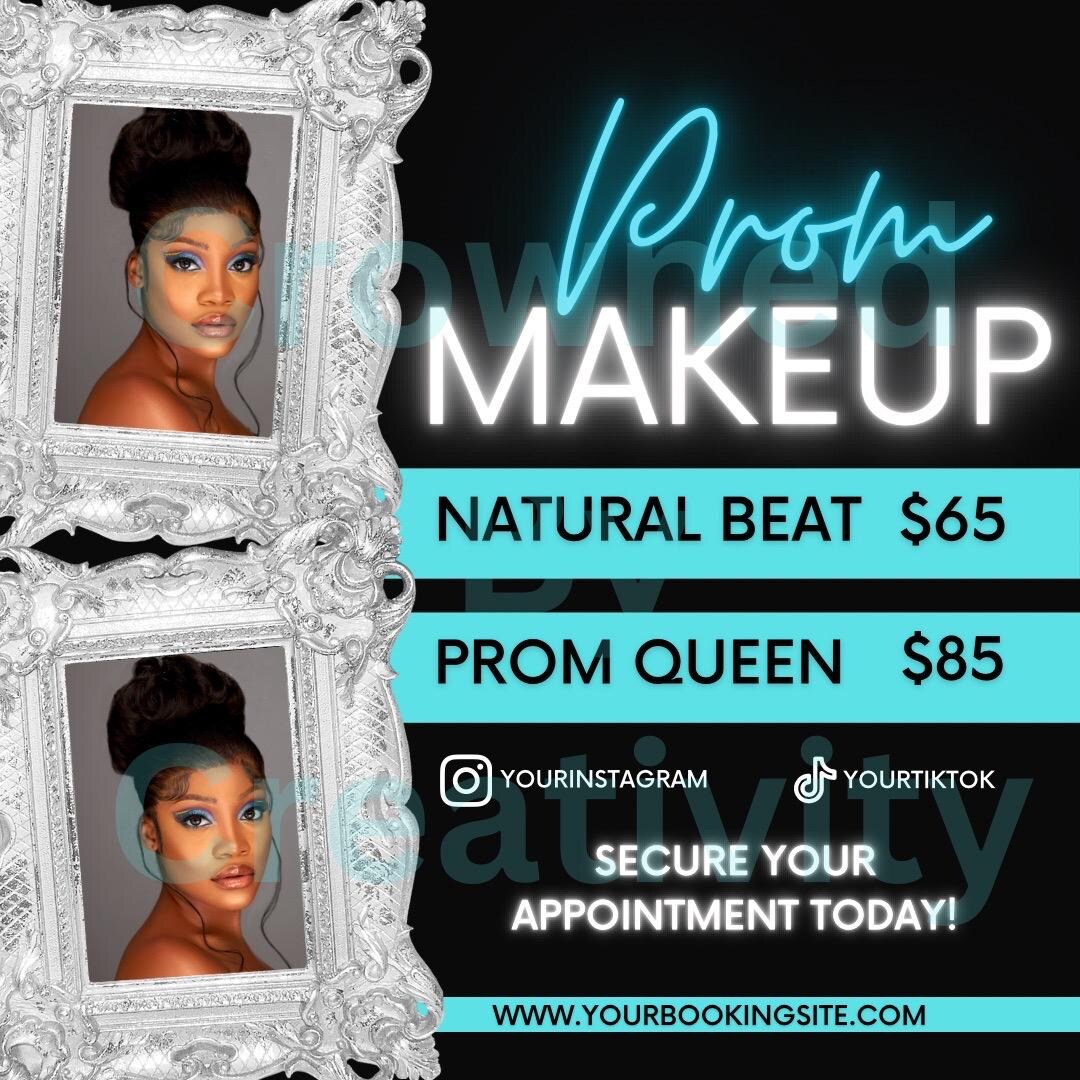 Prom Makeup Flyer (editable Canva Flyer) - Etsy