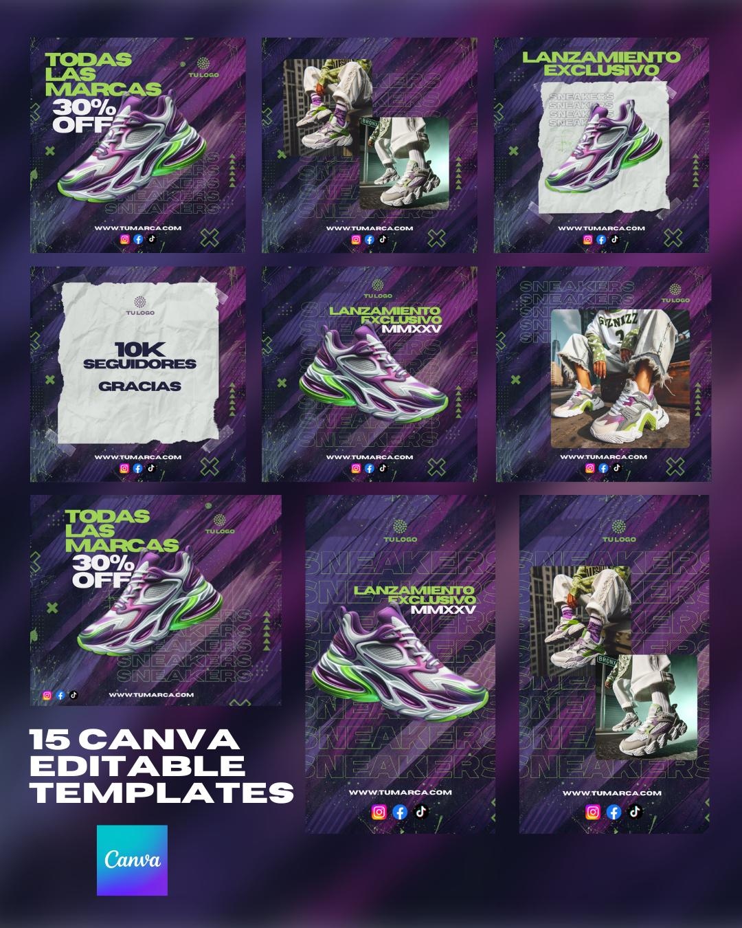 Canva Sport Social Media Template,canva Sneakers Social Media Template ...