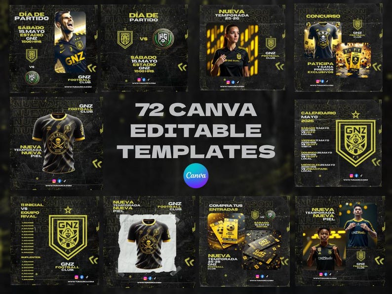 Canva Templates for Football Clubs, Football Club Design, Canva Sports ...
