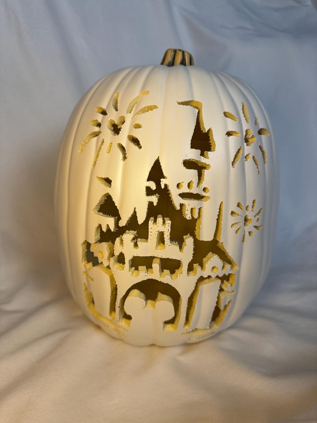 Disneyland Castle Fireworks Custom Carved Craft Pumpkin - Etsy