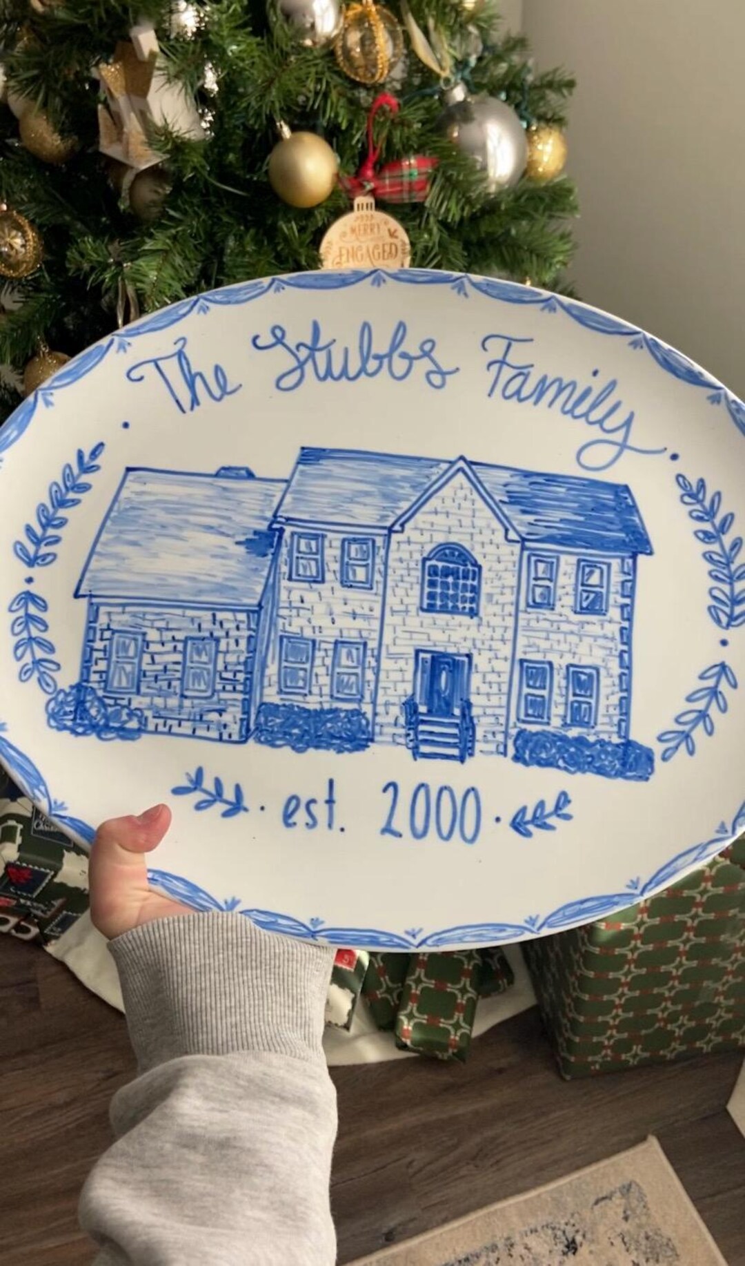 Custom Blue and White Platter - Etsy