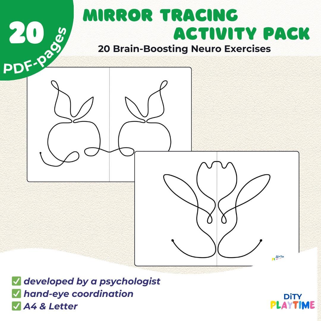 Mirror Tracing Activity Pack – 20 Brain-boosting Neuro Exercises - Etsy