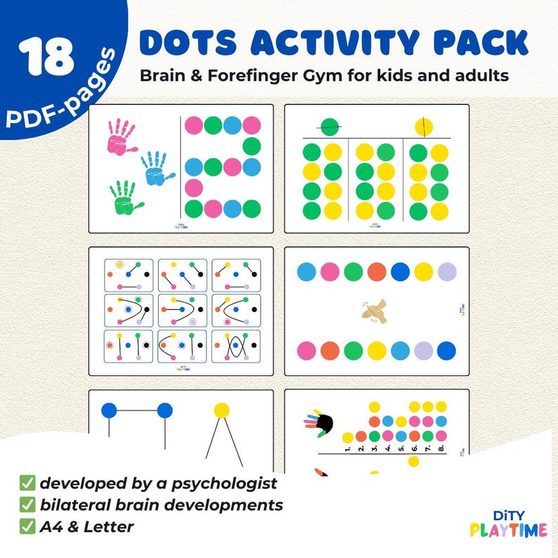 Dots Activity Pack – 18 Printable Neuro Exercises for Kids - Etsy
