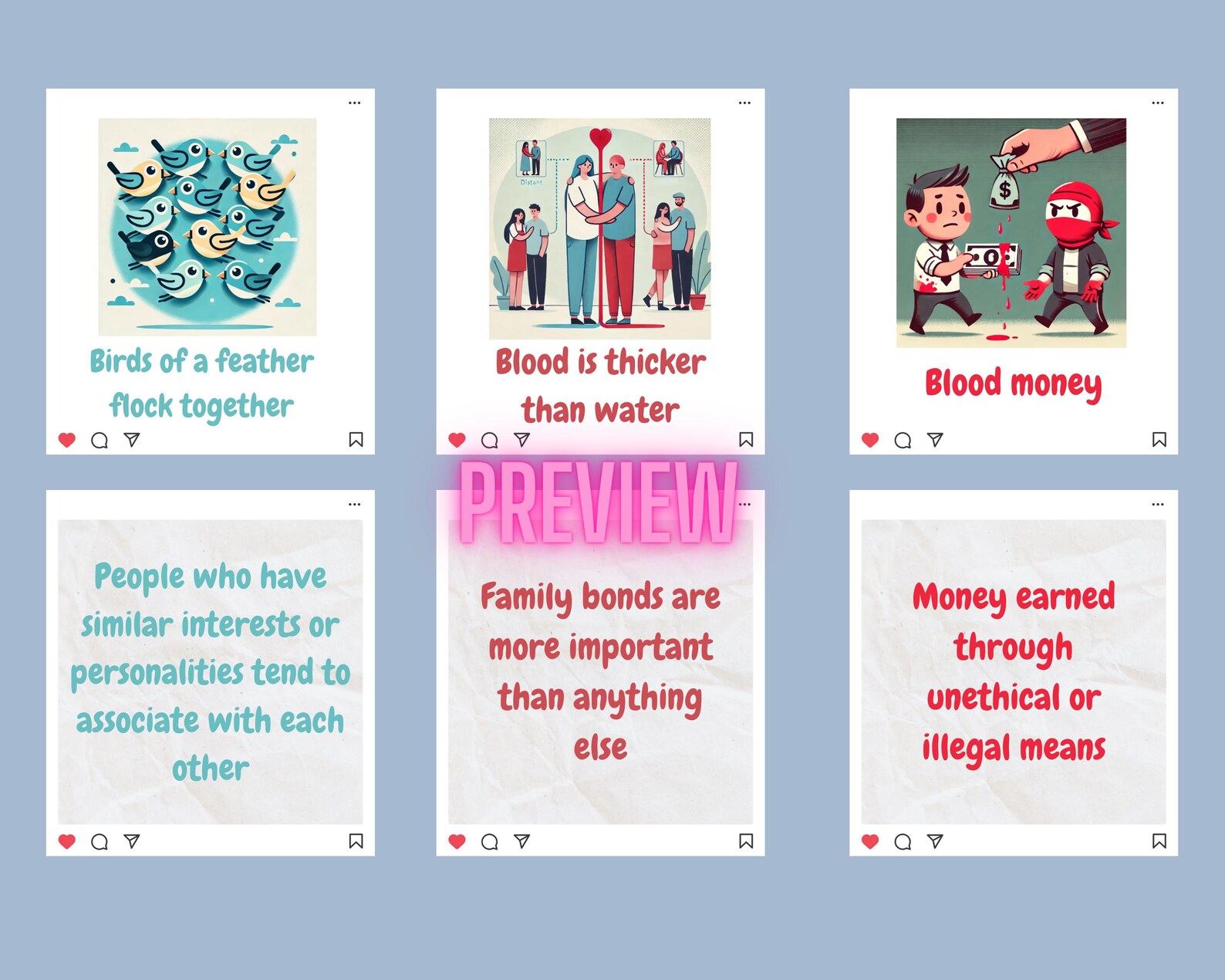 ESL Idioms Flashcards: Visual Learning for English (PDF Download) - Etsy