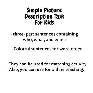 Picture Description Cards for Kids: English Learning (printable PDF) - Etsy