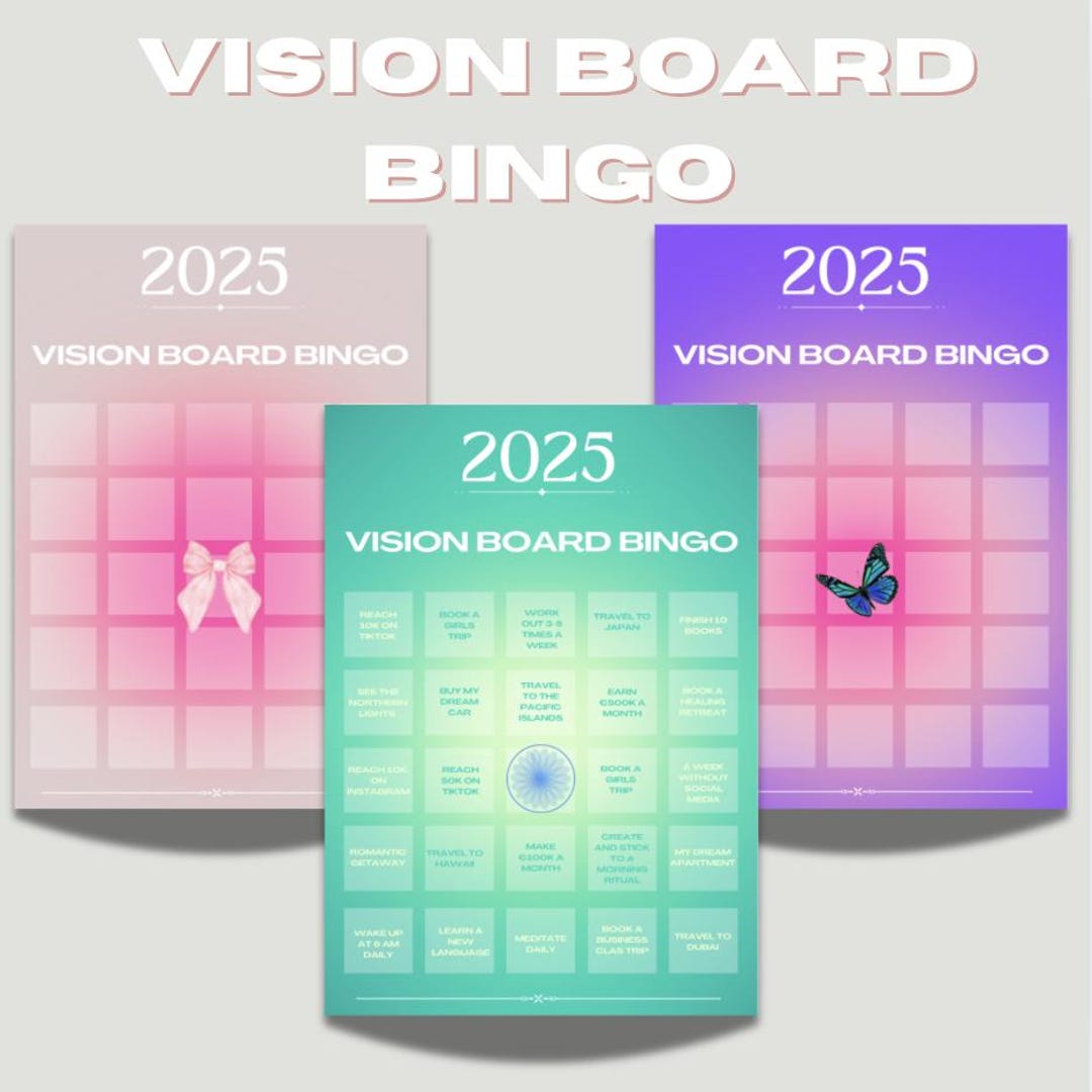 Interactive Bingo Vision Board Digital Print X 3 - Etsy