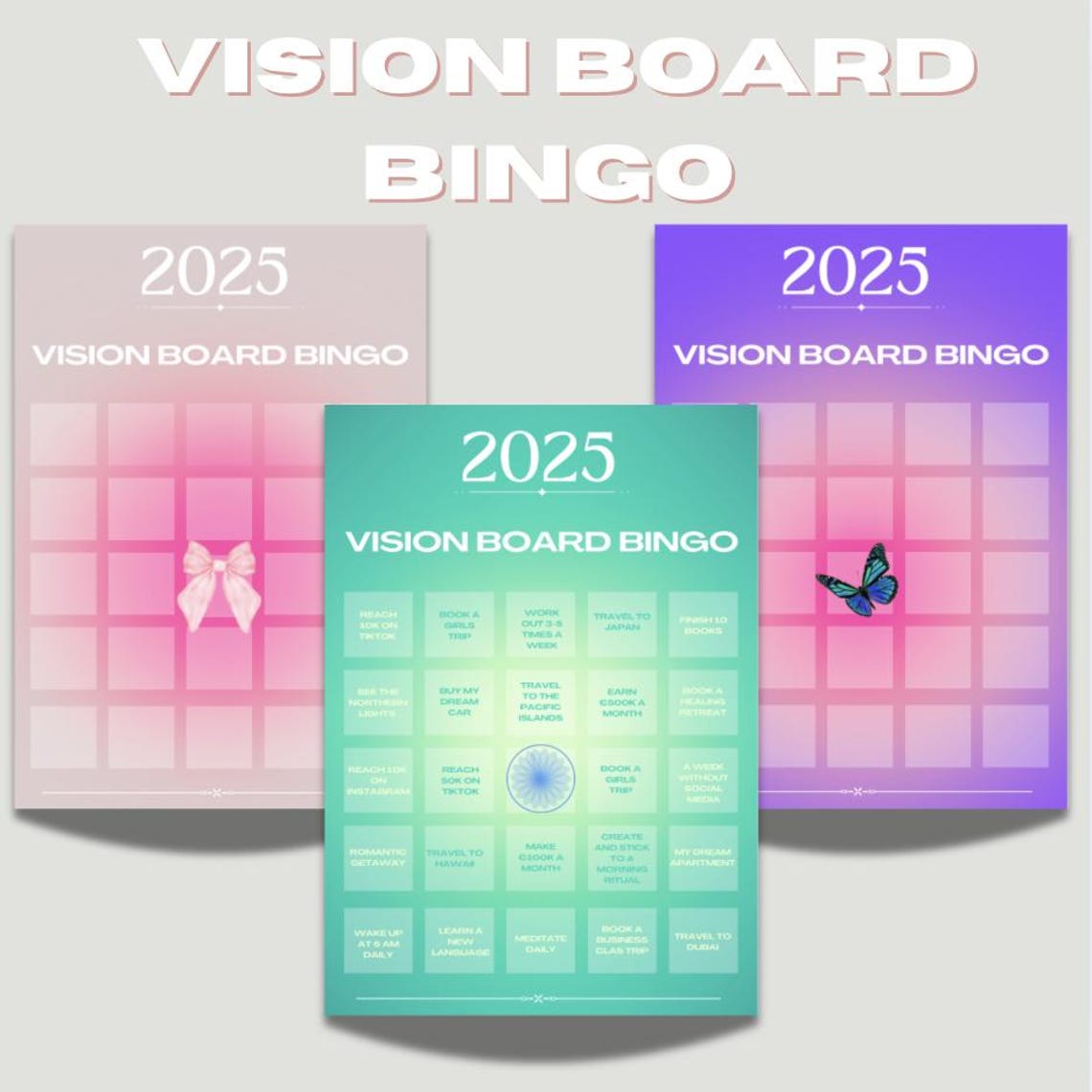 Interactive Bingo Vision Board Digital Print X 3 - Etsy