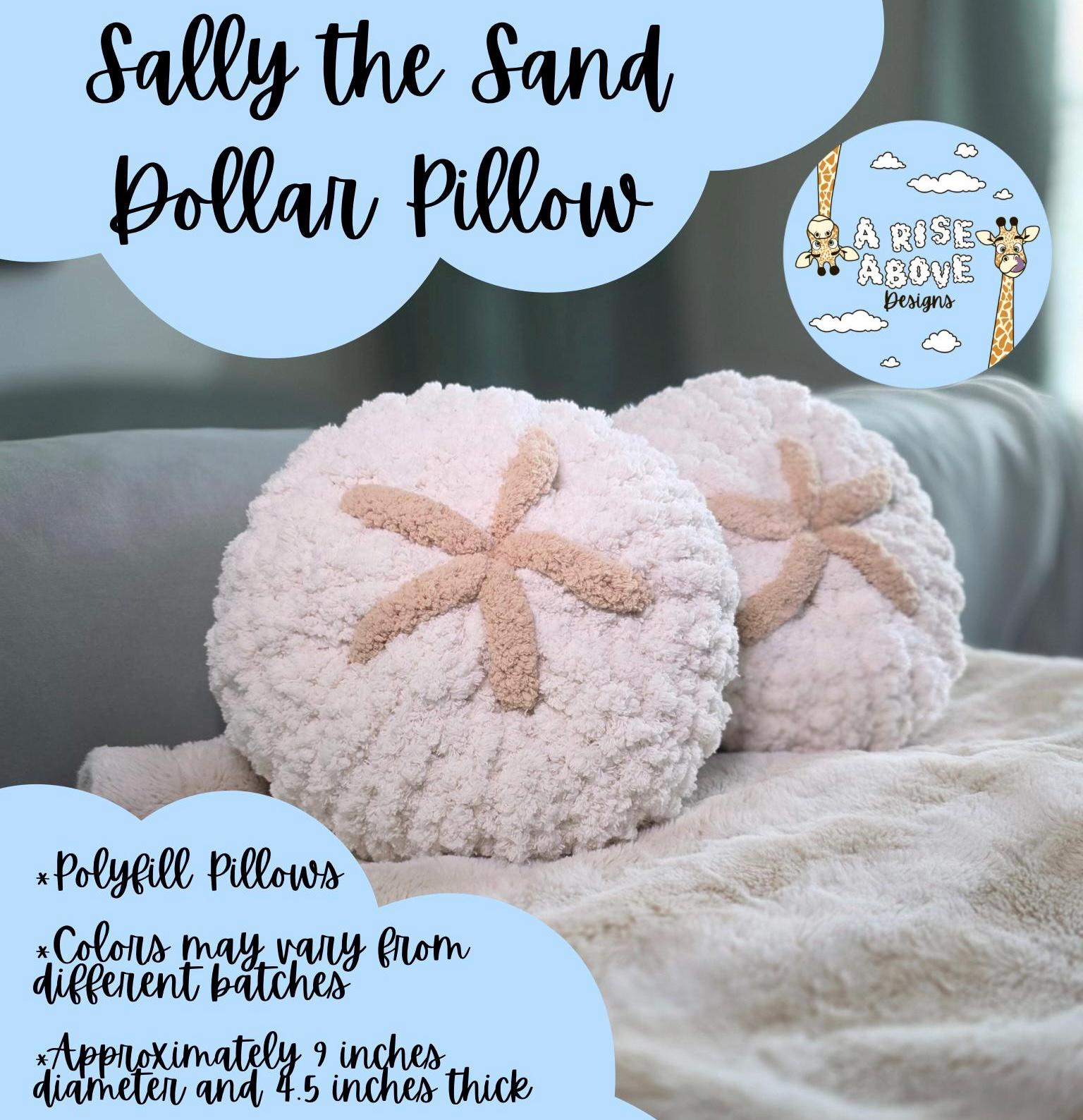 Hand Crochet Sally the Sand Dollar Pillow, Couch or Bed Pillows, Nursey ...