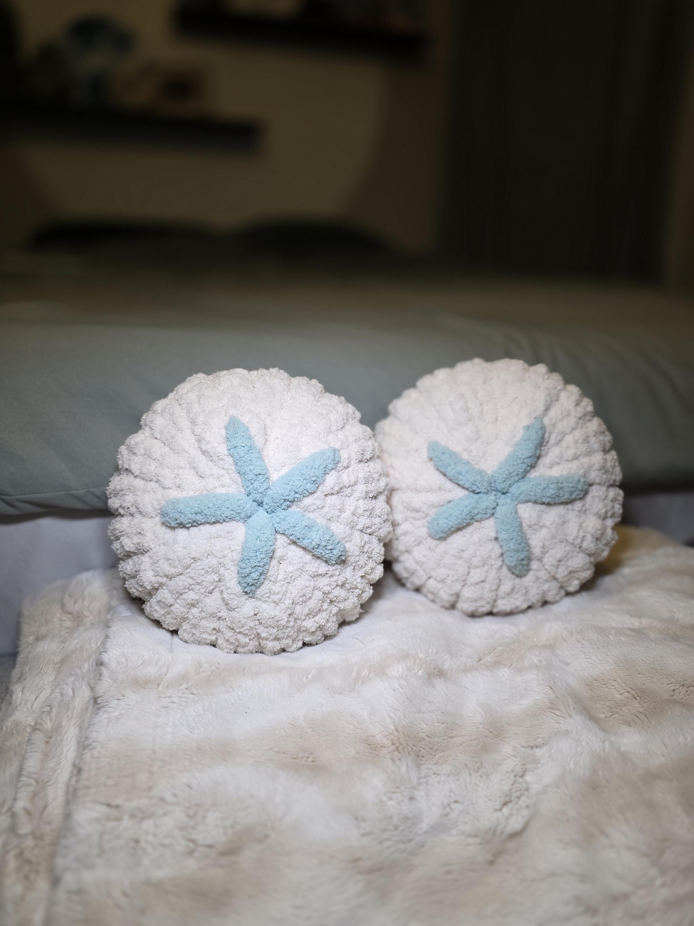 Hand Crochet Sally the Sand Dollar Pillow, Couch or Bed Pillows, Nursey ...