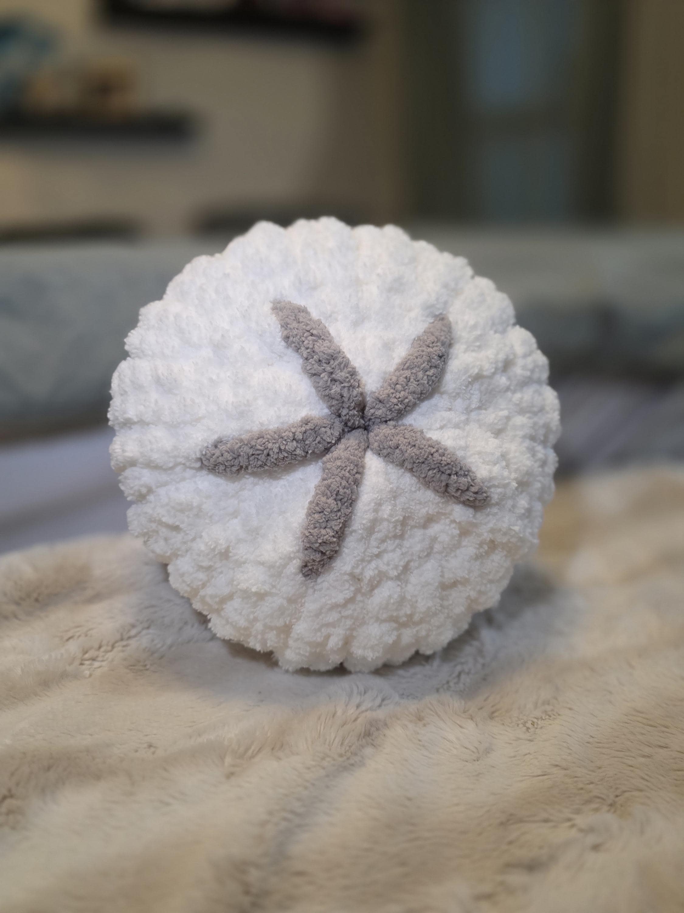Hand Crochet Sally the Sand Dollar Pillow, Couch or Bed Pillows, Nursey ...