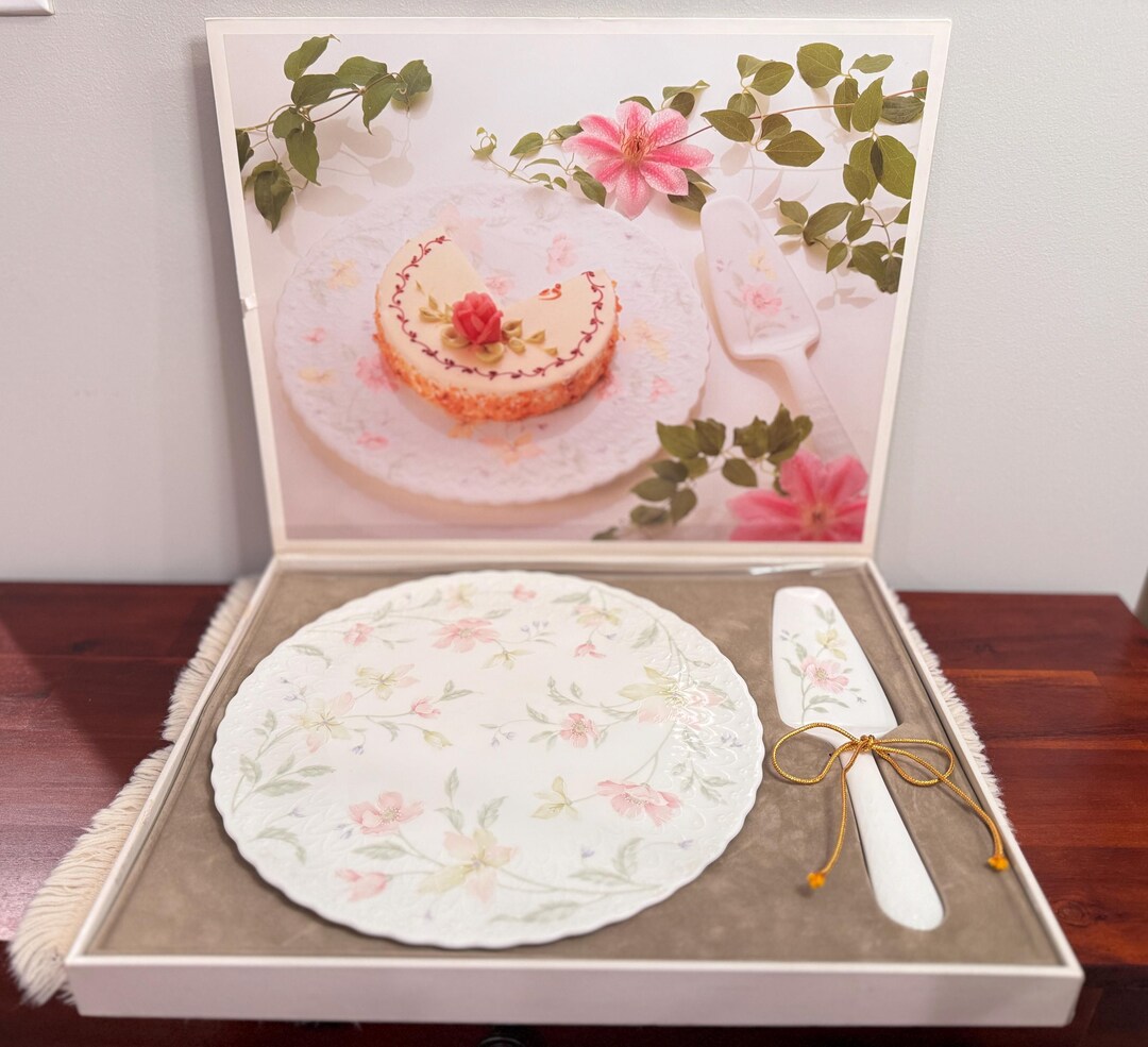 Pastel Garden Cake Set by Mikasa - Etsy