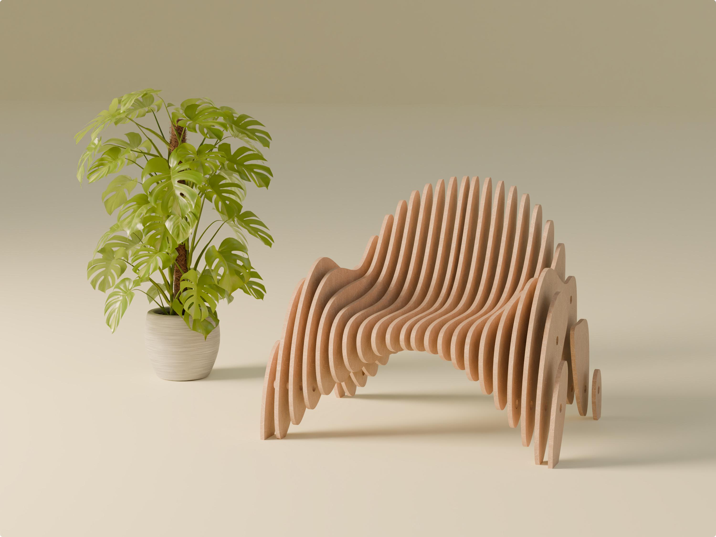 Modern Parametric Lounge Chair "dynamic" – CNC Files: Svg, Eps, Pdf ...