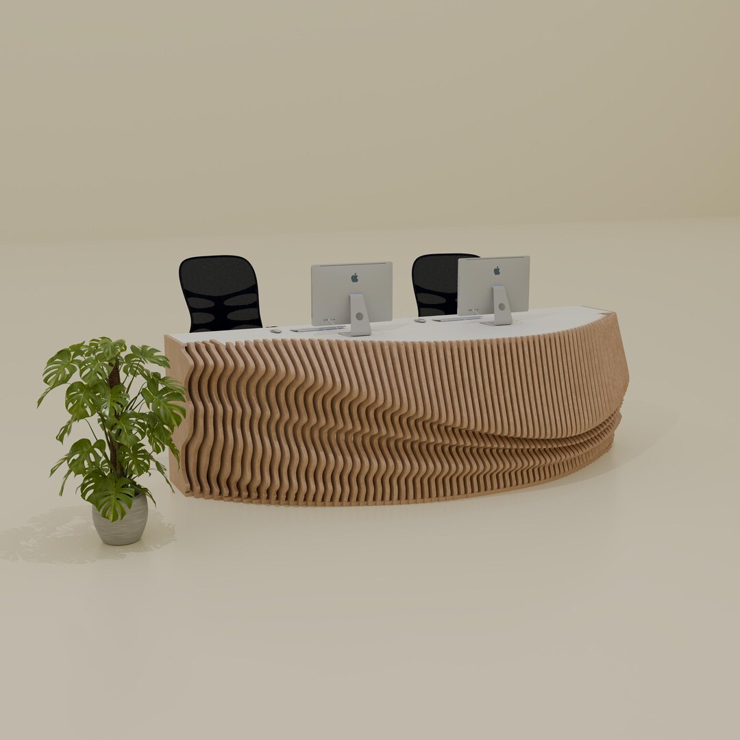 Parametric Reception Desk 3D Model: CNC & Laser Cut File (digital ...