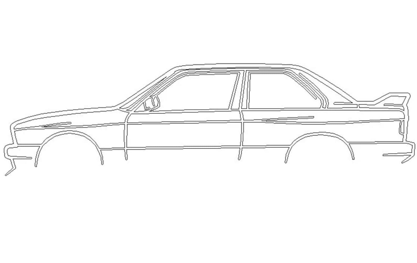 BMW M3 E30 Car Dxf File, Car Vector Art, Car Laser Cut, Downloadable ...