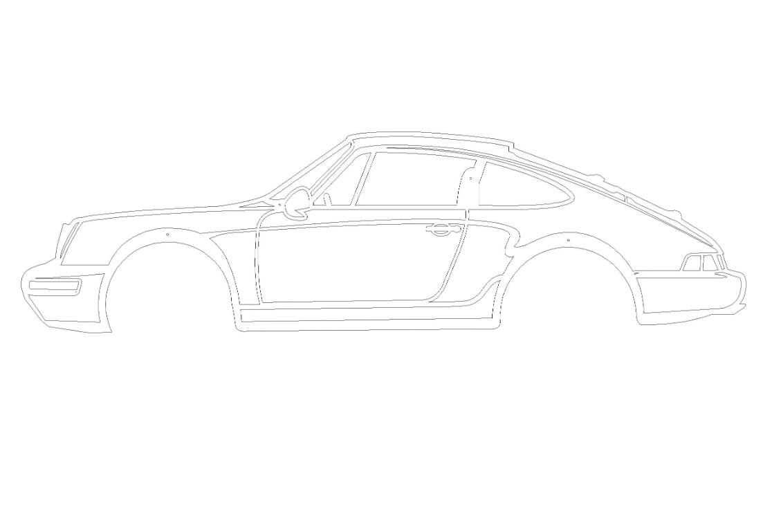 1990 Porsche 964 Car Dxf File, Car Vector Art, Car Laser Cut ...