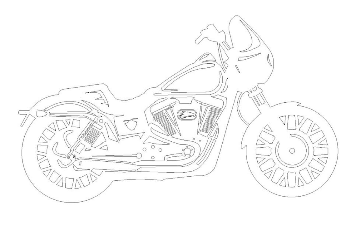 Harley Davidson Motorcycle Dxf File, Vector Art, Laser Cut ...
