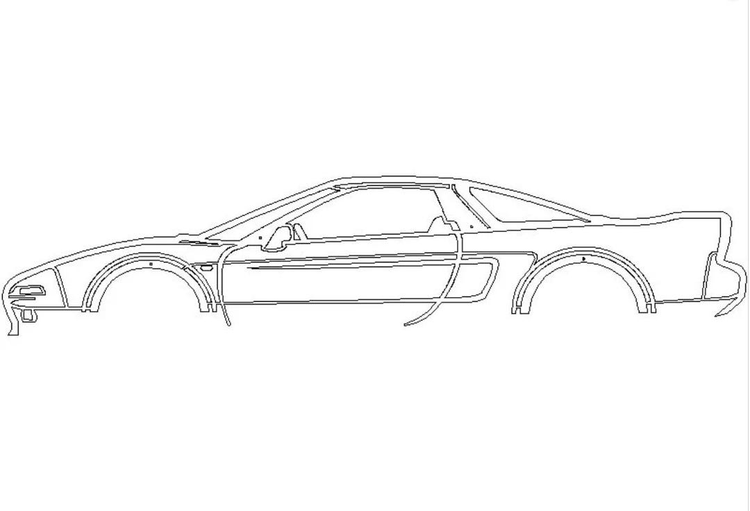 Honda NSX Car Dxf File, Car Vector Art, Car Laser Cut, Downloadable Art ...