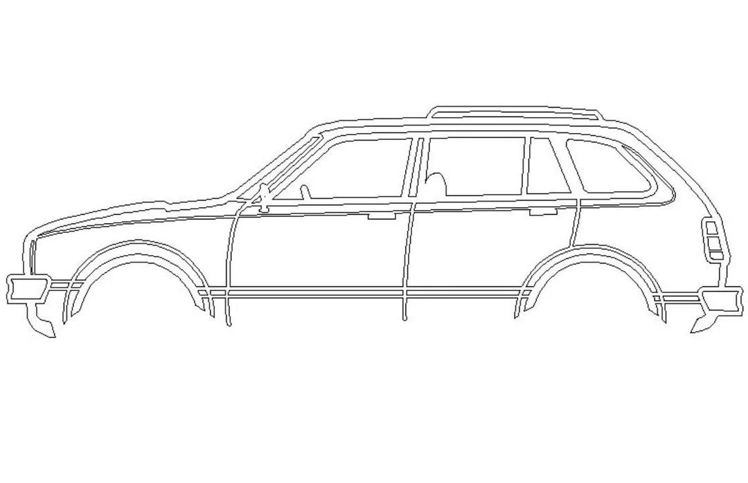 Honda Civic 1G Wagon Car Dxf File, Vector Art, Car Laser Cut ...