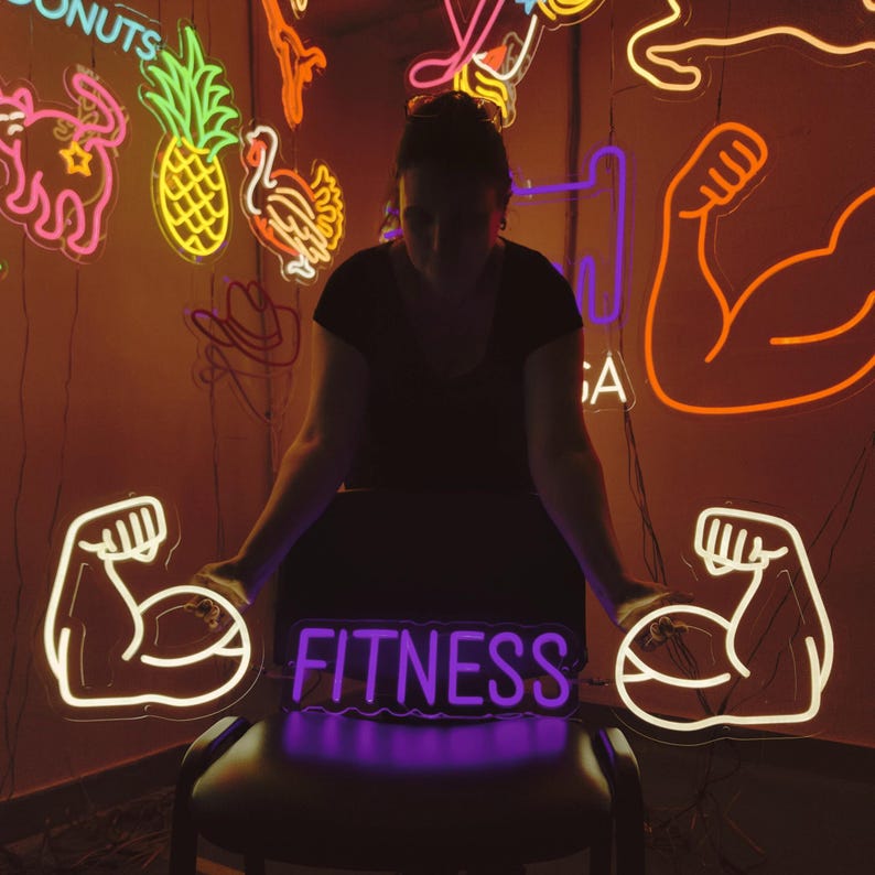 Custom Fitness, Dance Neon | Gym Motivation LED | No Pain No Gain Neon ...