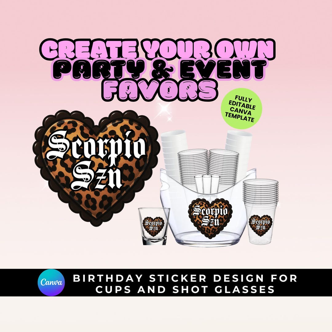 Scorpio Szn Party Bucket Design Template, Custom Birthday, Make Your ...