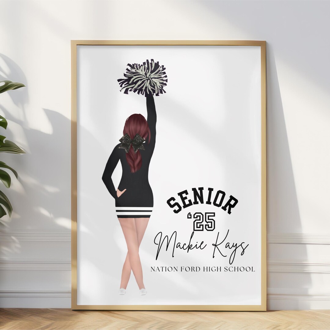 Personalized Cheerleader Print - Cheer Graduation Print - Cheerleader ...